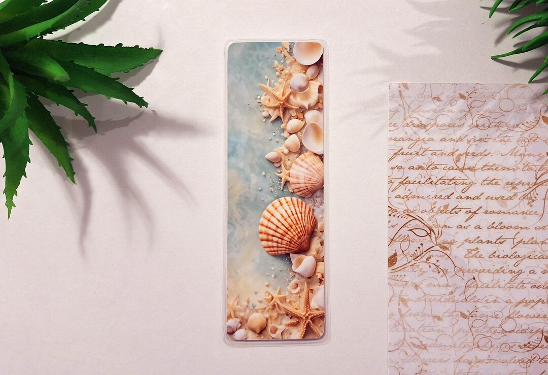 Sea Shells Bookmark Laminated Bookmark Shells Bookmark Sea Shells 2x6 ...