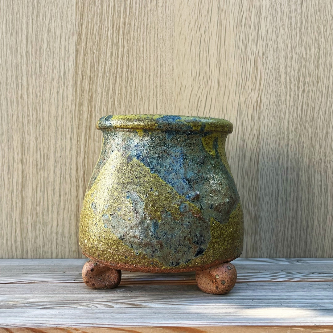 4.75w X 5.5h Japanese Ceramic Planter Handcrafted Pot Succulent /caudex ...