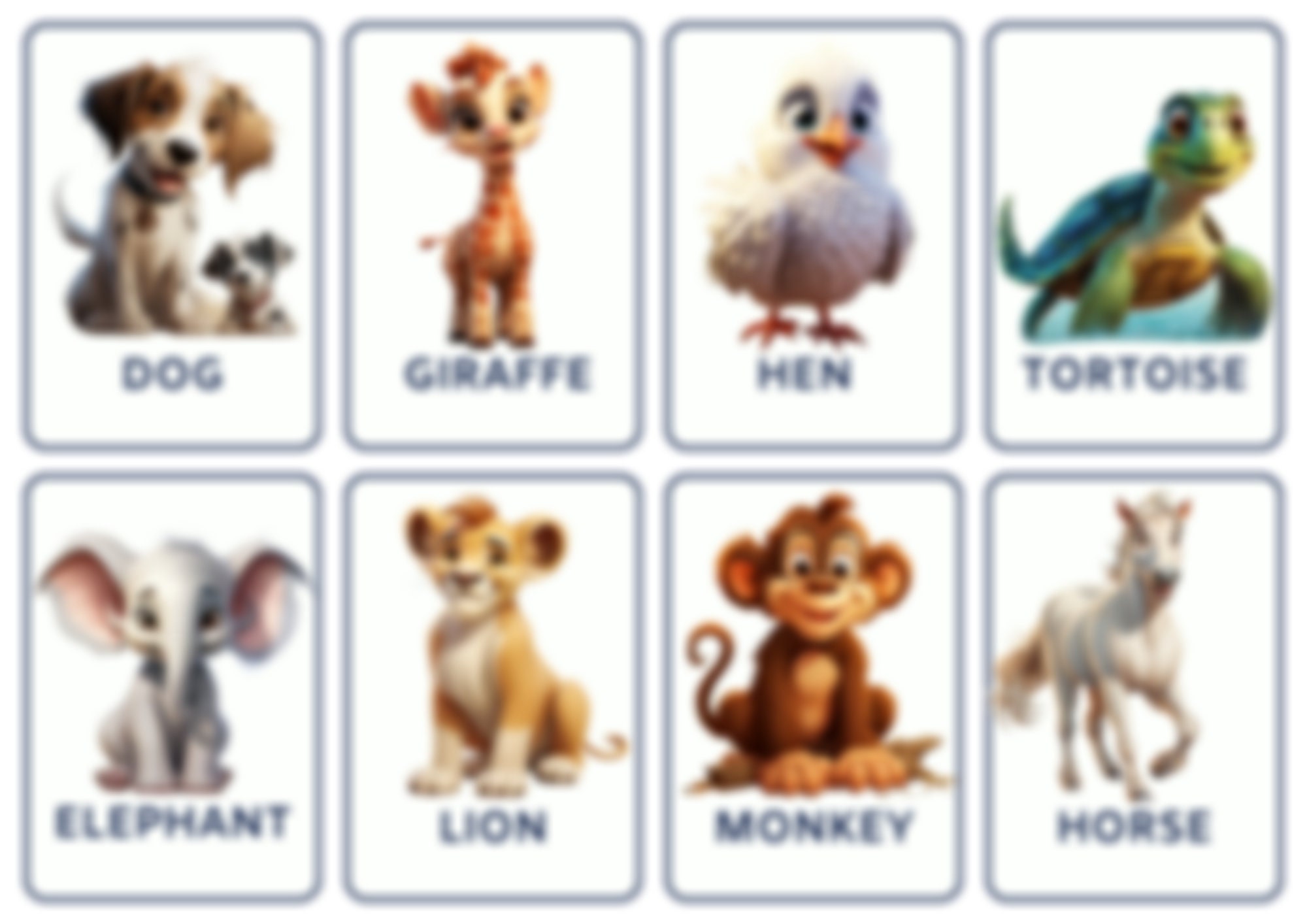 Flash Cards, Animals Cards, Printable Flash Cards, Printable Animals ...