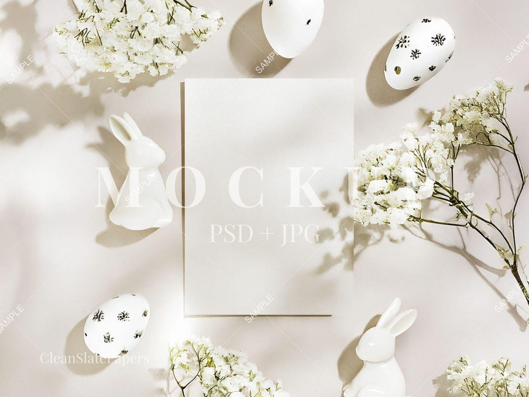 5x7" Easter Bunny Mockup, Spring Mockup, Stationery Card Mockup ...