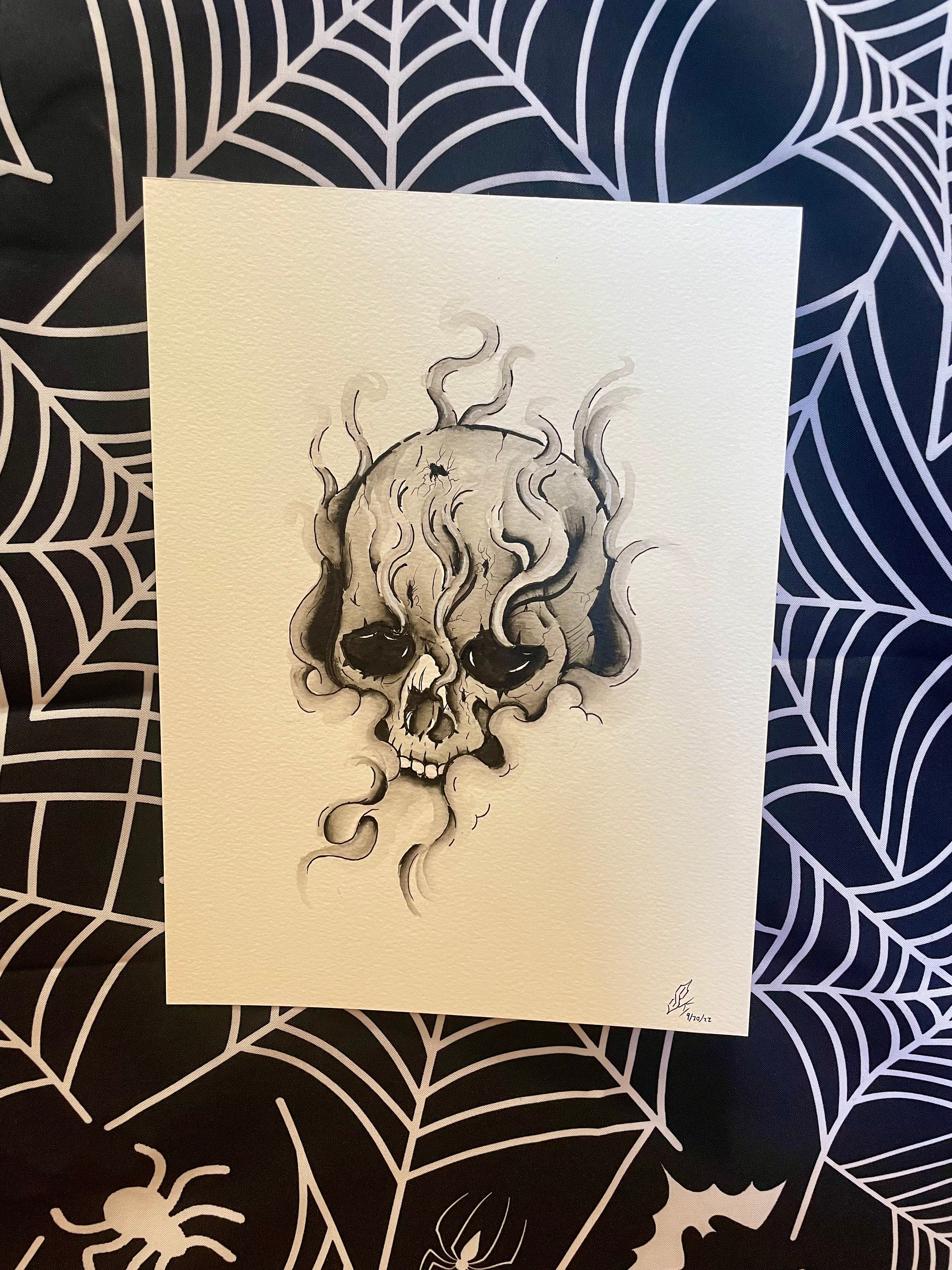 Smokes the Skull Print - Etsy