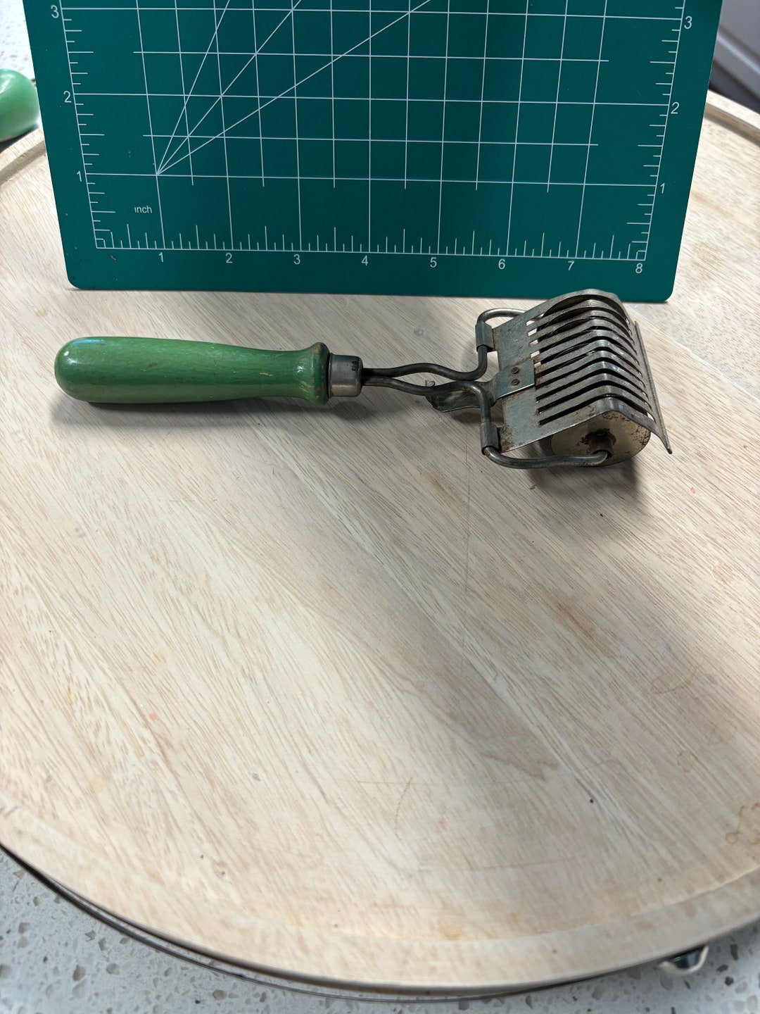 Vintage Green Handle Herb Cutter Pastry Slicer - Etsy