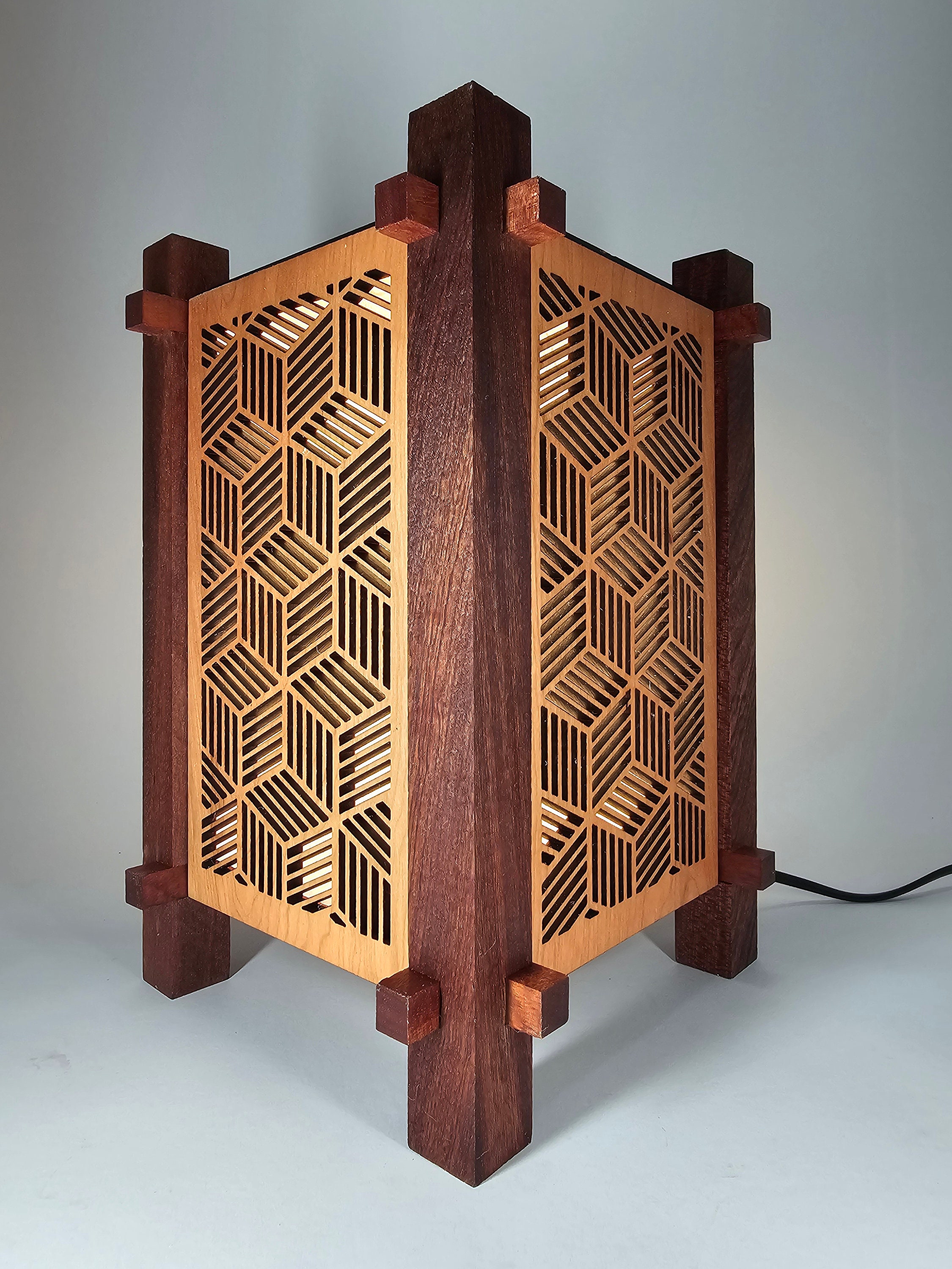 Wooden Shoji Lamp, Decorative Hand Crafted Lamp, Home Decor, Lantern ...