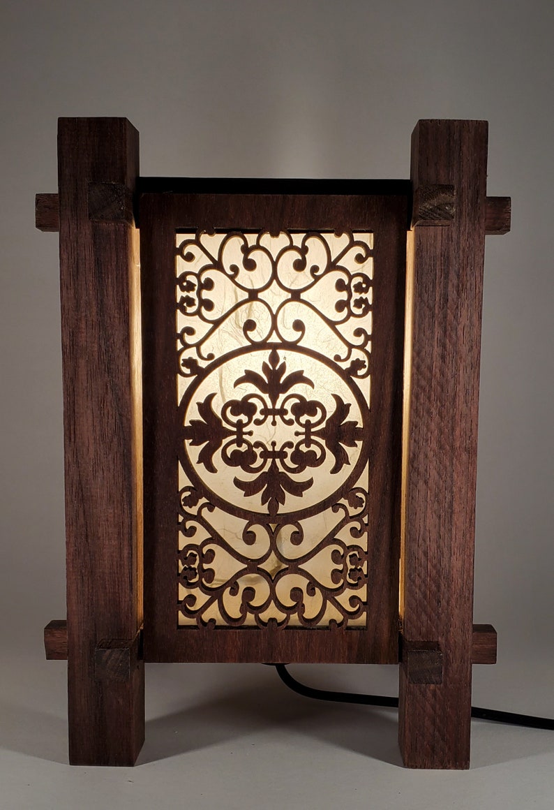 Wooden Shoji Lamp, Decorative Customizable Hand Crafted Light, Home ...