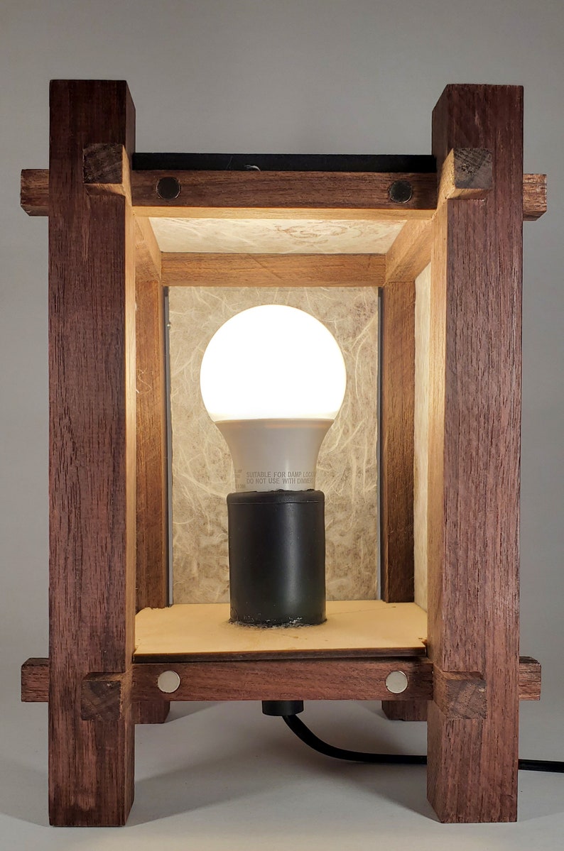 Wooden Shoji Lamp, Decorative Customizable Hand Crafted Light, Home ...