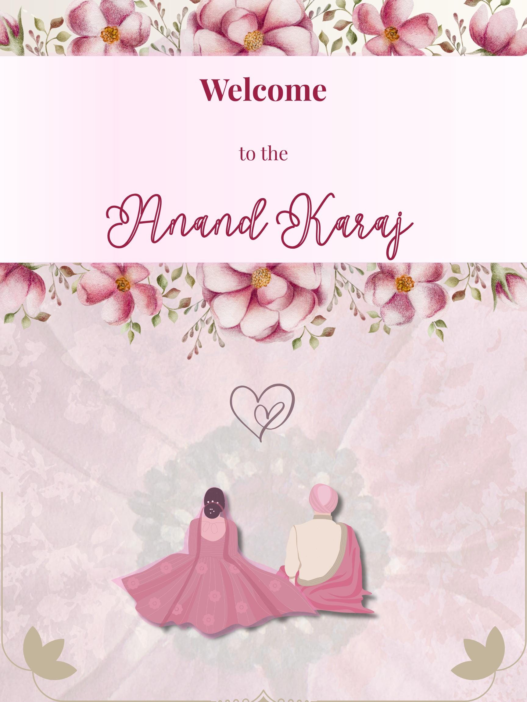 Punjabi Wedding Welcome Sign Bundle | 6 Editable Signs for Roka to ...