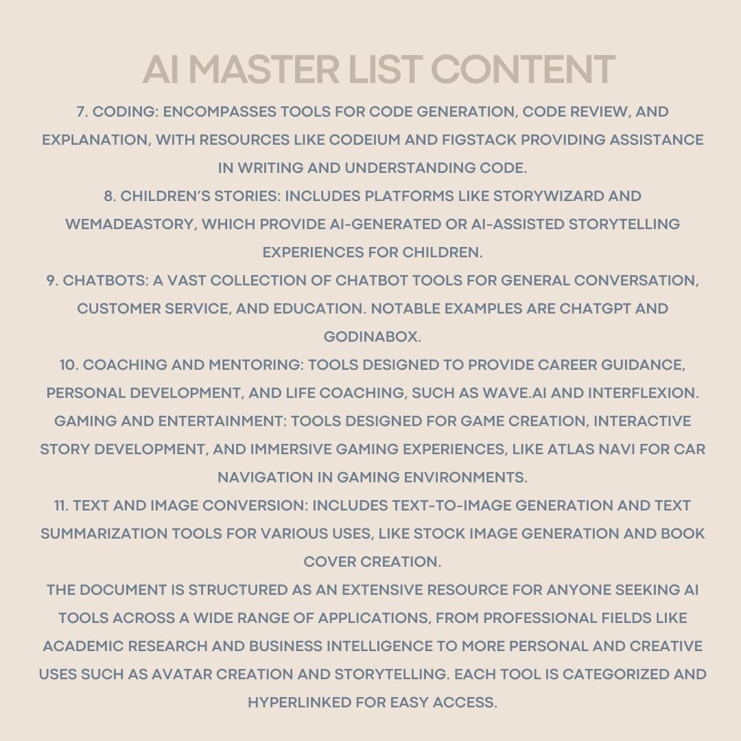 The AI Master List: 1,200+ AI Tools - Etsy