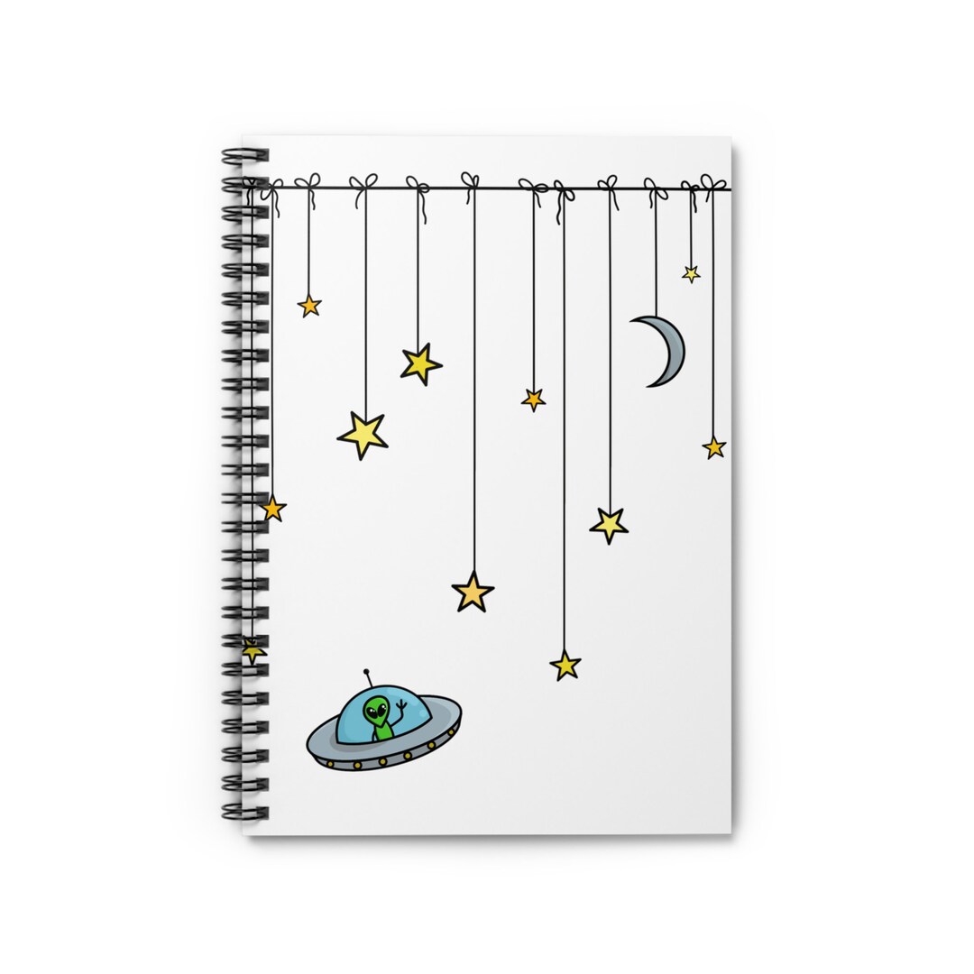 Space Alien Strings Spiral Notebook - Ruled Line - Etsy