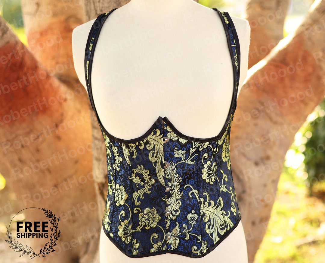 Renaissance Prom Dress Corset, Victorian Underbust Corset Top, Medieval ...