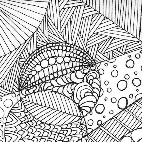 Zendoodle Circles Adult Coloring Page for Meditation, Relaxation, or ...