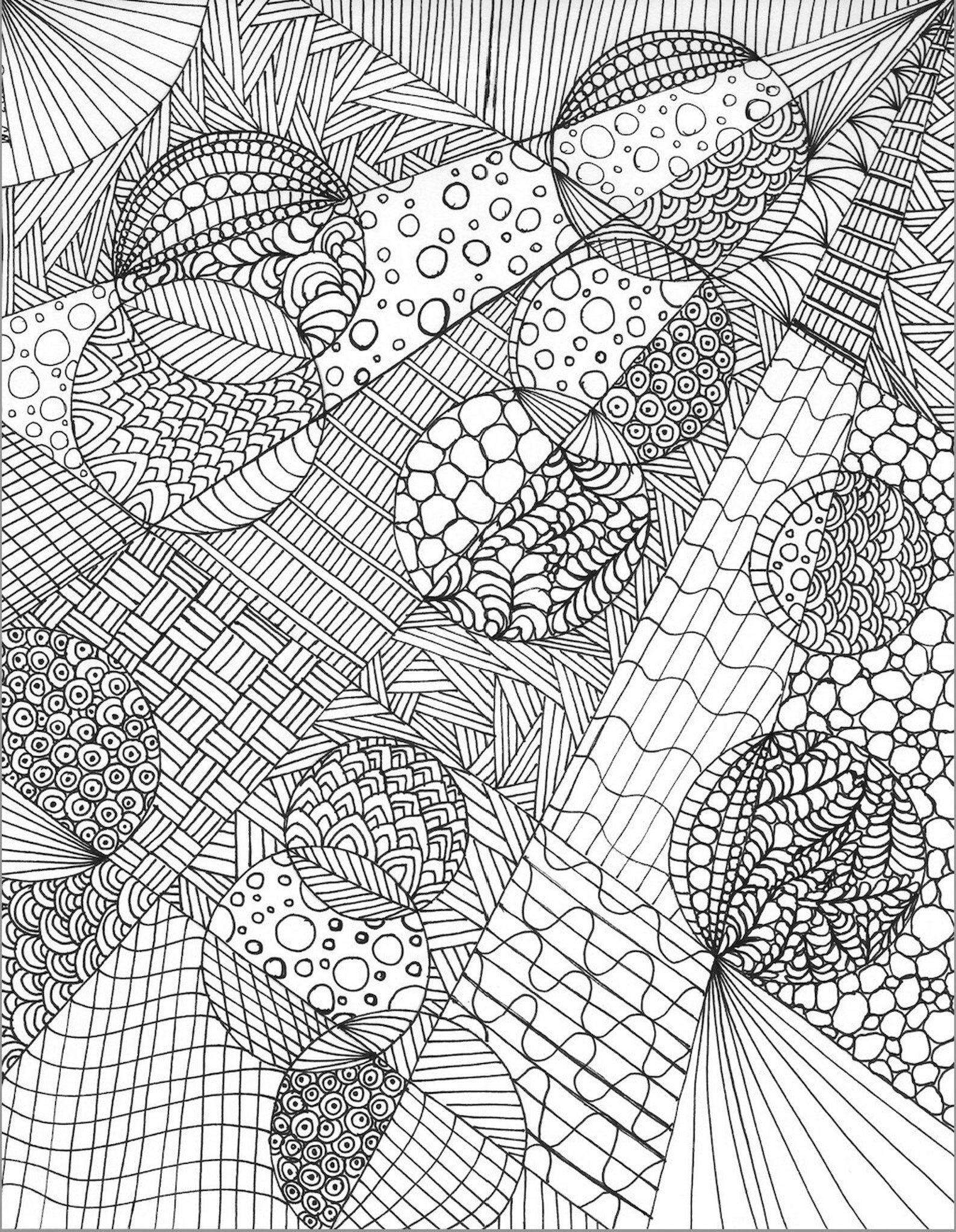 Circles & Lines Zen Doodle Coloring Page - Etsy