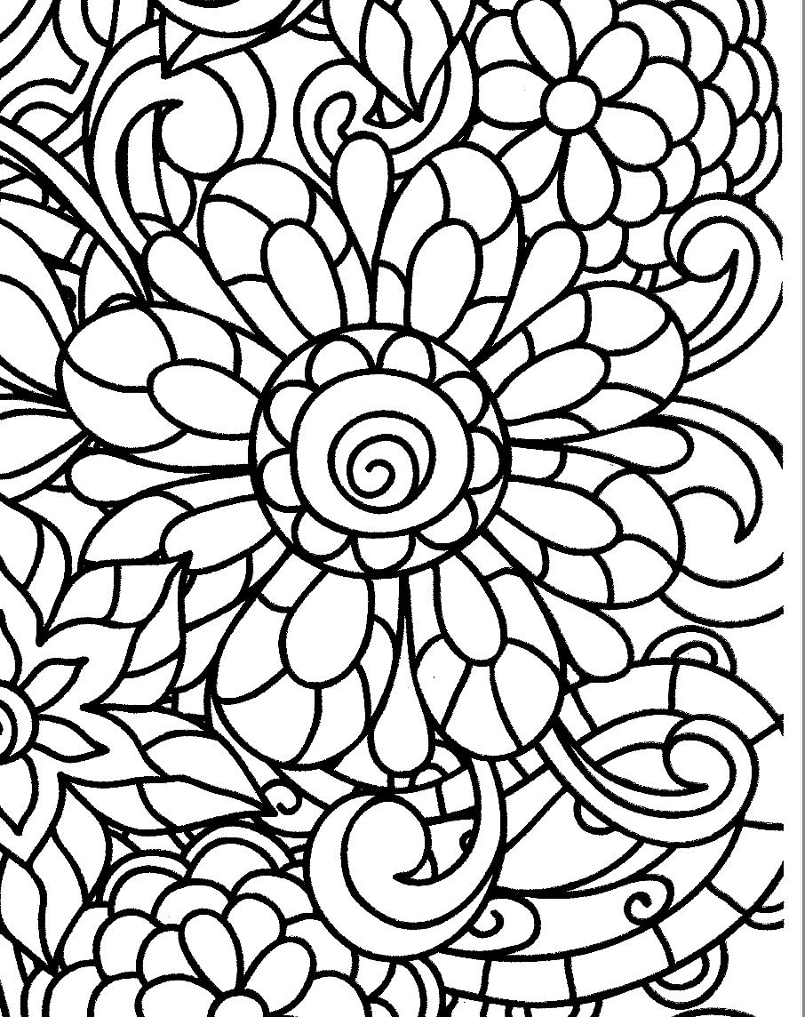 Floral Coloring Page.1 - Etsy
