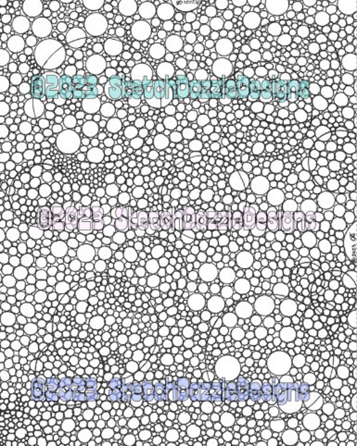 Zendoodle Circles Adult Coloring Page for Meditation, Relaxation, or ...