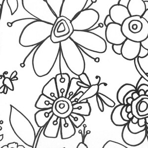 Spring Garden Coloring Page - Etsy