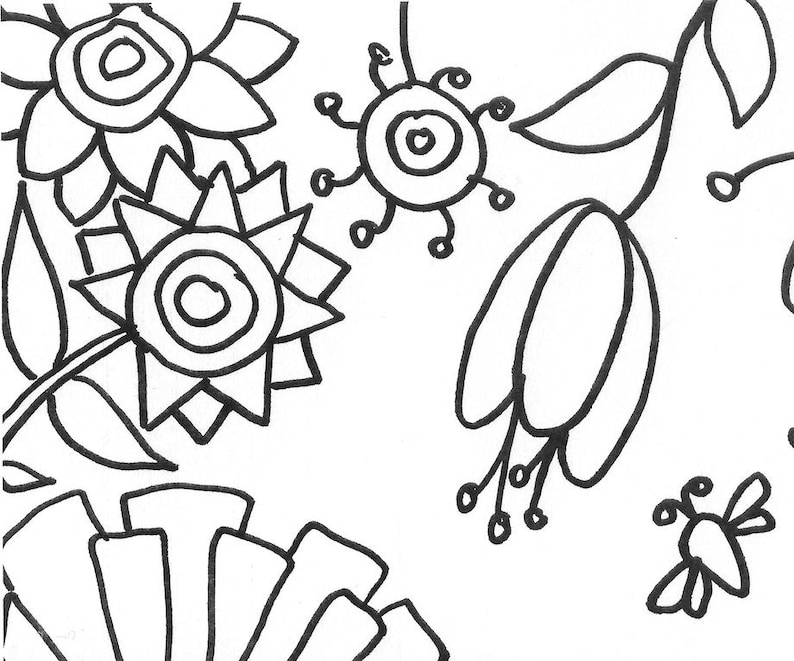 Spring Garden Coloring Page - Etsy