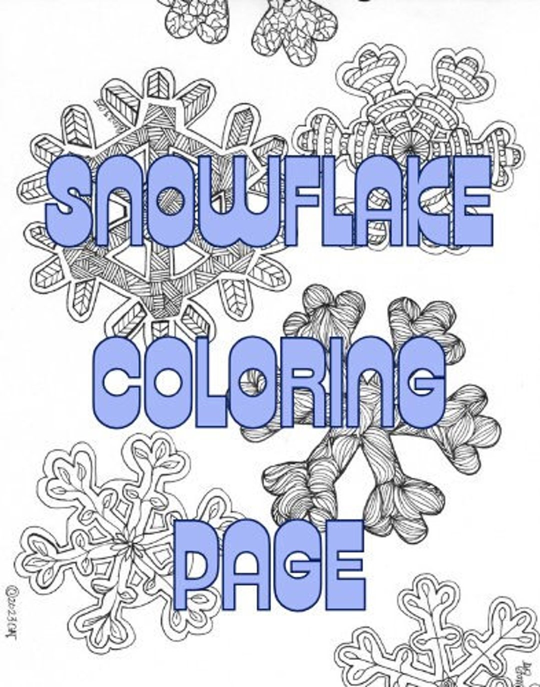 Snowflake Zendoodle Coloring Page: Winter Relaxation (digital Download ...