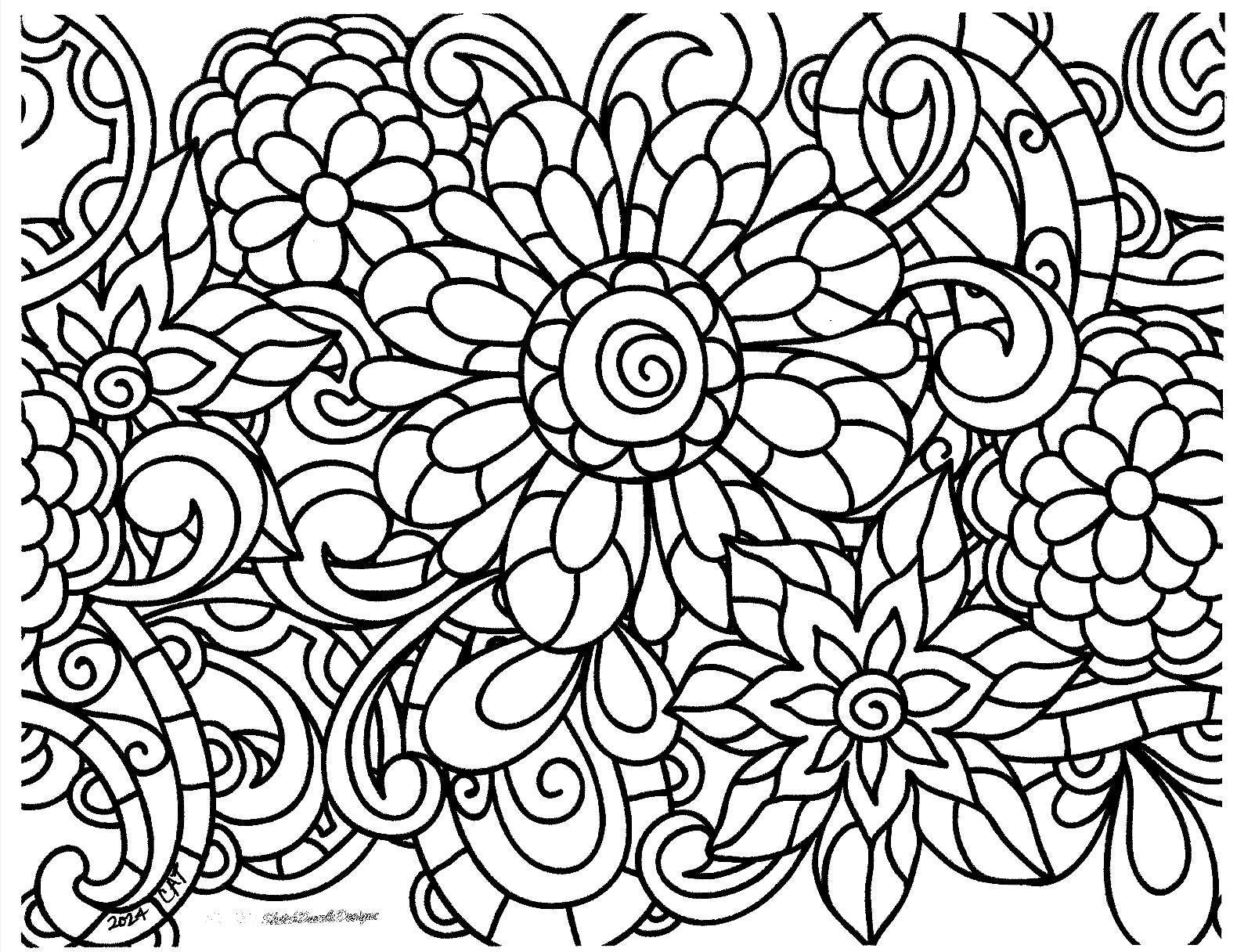 Floral Coloring Page.1 - Etsy