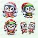 Cute Christmas Penguin Clipart Bundle, Festive Baby Animal Sticker ...