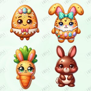 Funny Cartoon Easter Sweets Clipart Bundle, Comical Dessert Treats ...
