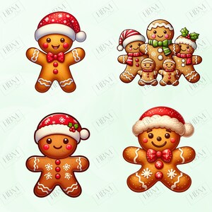 Cute Christmas Gingerbread Clipart Bundle, Festive Cookies Sticker ...