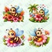24 Cute Cartoon Spring Bees Clipart Bundle, Daisies Nursery Decor ...