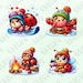 Cute Cartoon Winter Lady Bugs Clipart Bundle, Snow Nursery Decor, Cozy ...