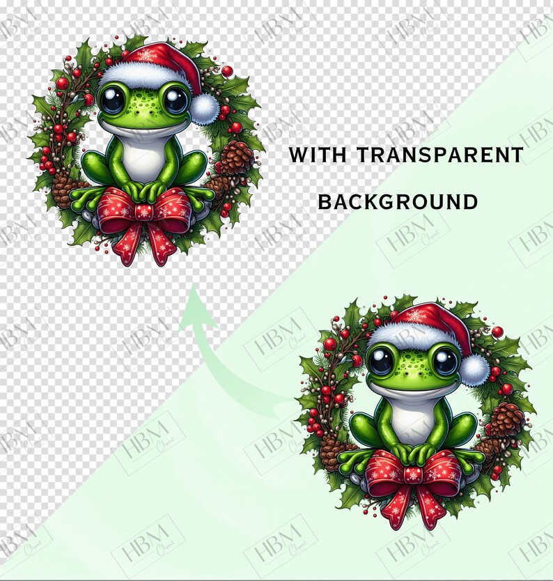 Cute Cartoon Christmas Frogs Clipart Bundle, Festive Baby Animal ...