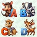 26 Cute Alphabet Animals Clipart Bundle, Panda Educational , Monkey ...