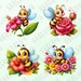 24 Cute Cartoon Spring Bees Clipart Bundle, Daisies Nursery Decor ...