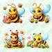 24 Cute Mother's Day Bees Clipart Bundle, Cartoon Balloon Sticker ...