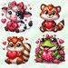 25 Cute Valentine Animals Clipart Bundle, Cow Card Making, Frog Baby ...