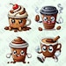 24 Cute Coffee Characters Clipart Bundle, Caffeine Card Making ...