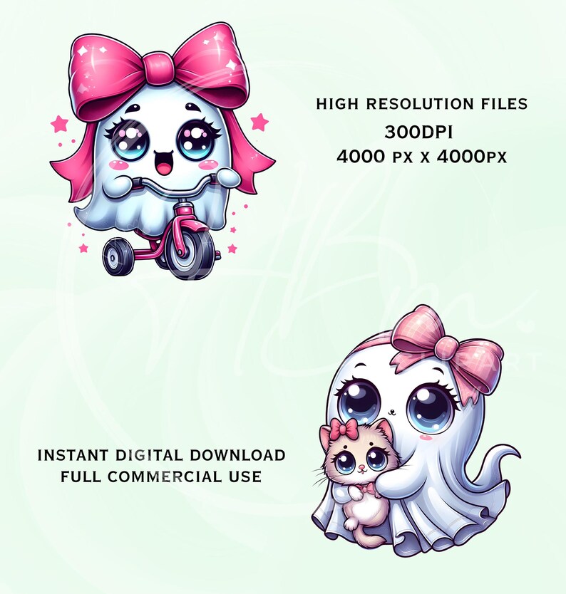 Cute Coquette Ghost Clipart Bundle, Kawaii Halloween Pngs, Cozy Fall ...