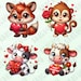 25 Cute Valentine Animals Clipart Bundle, Cow Card Making, Frog Baby ...
