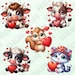 25 Cute Valentine Animals Clipart Bundle, Cow Card Making, Frog Baby ...