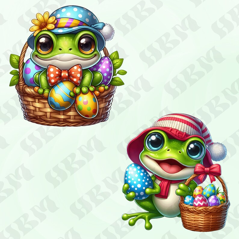 22 Cute Easter Frog Clipart Bundle, Tadpole Stickers, Adorable Baby ...