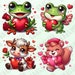 25 Cute Valentine Animals Clipart Bundle, Cow Card Making, Frog Baby ...