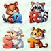 26 Cute Alphabet Animals Clipart Bundle, Panda Educational , Monkey ...
