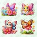 24 Cute Cartoon Spring Butterfly Clipart Bundle, Daisies Nursery Decor ...