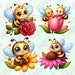 24 Cute Cartoon Spring Bees Clipart Bundle, Daisies Nursery Decor ...