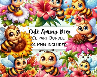 24 Cute Cartoon Spring Lady Bugs Clipart Bundle, Beetle Nursery Decor ...