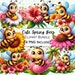24 Cute Cartoon Spring Bees Clipart Bundle, Daisies Nursery Decor ...