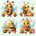 24 Cute Mother's Day Bees Clipart Bundle, Cartoon Balloon Sticker ...