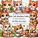 24 Cute Cartoon Cats Drinking Coffee Clipart Bundle, Kitten Stickers ...