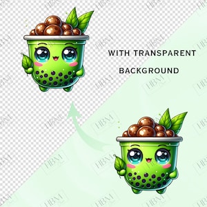 Cute Boba Tea Clipart Bundle, Kawaii Cartoon Bubble Tea, Quirky Rainbow ...