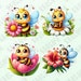 24 Cute Cartoon Spring Bees Clipart Bundle, Daisies Nursery Decor ...