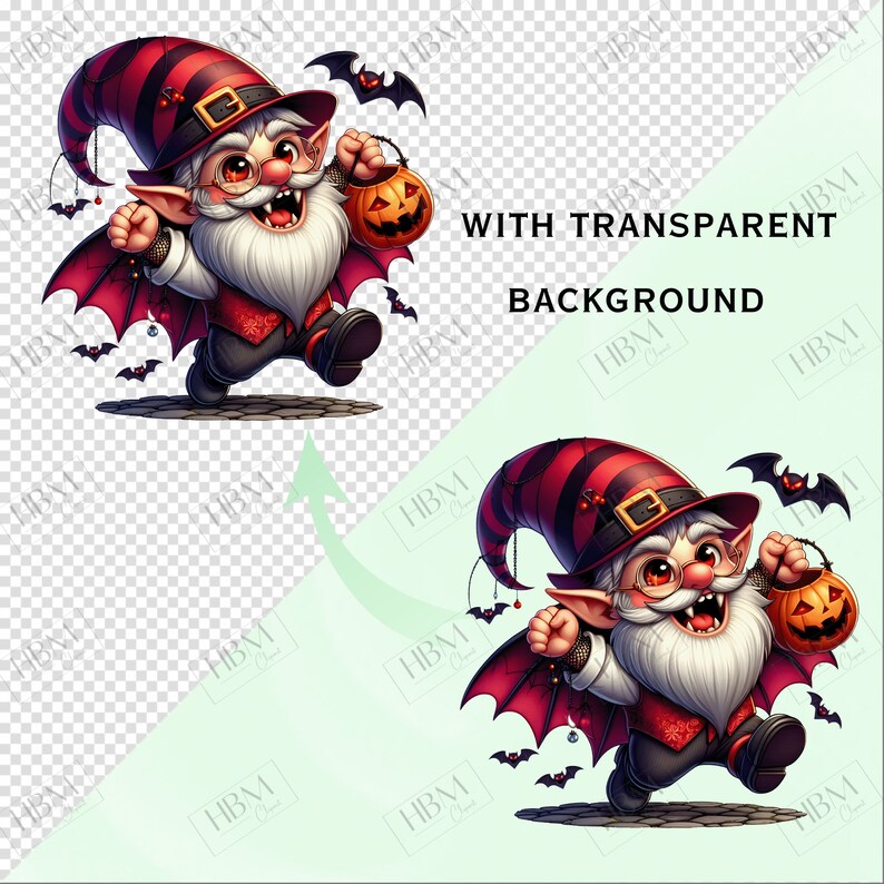 Spooky Cartoon Halloween Gnomes Clipart Bundle, Pumpkin Stickers ...