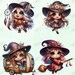 Cute Cartoon Boho Witches Clipart Bundle, Magical Witchy Art, Floral ...