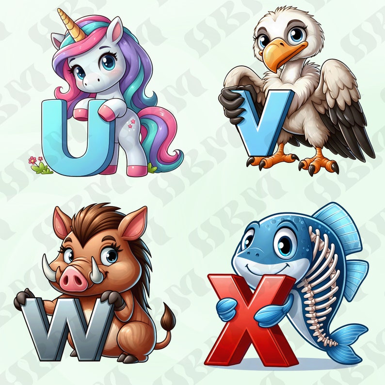 26 Cute Alphabet Animals Clipart Bundle Panda Educational - Etsy