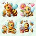 24 Cute Mother's Day Bees Clipart Bundle, Cartoon Balloon Sticker ...